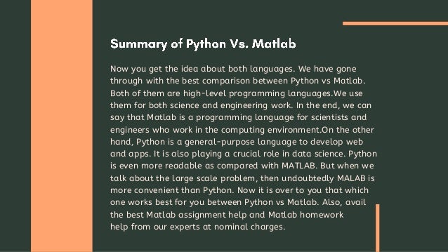 Python Vs Matlab Which One Is The Best Language
