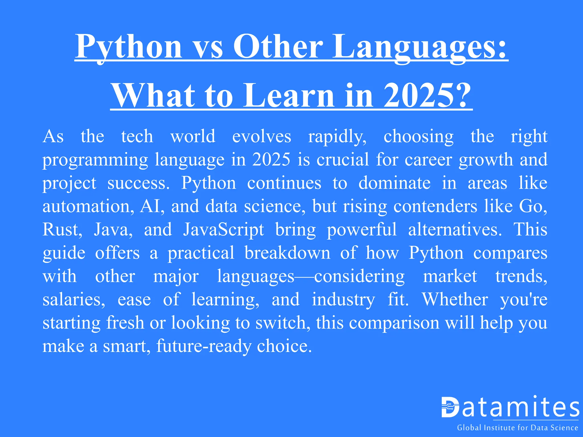 Python vs Other Languages What to Learn in 2025.pptx