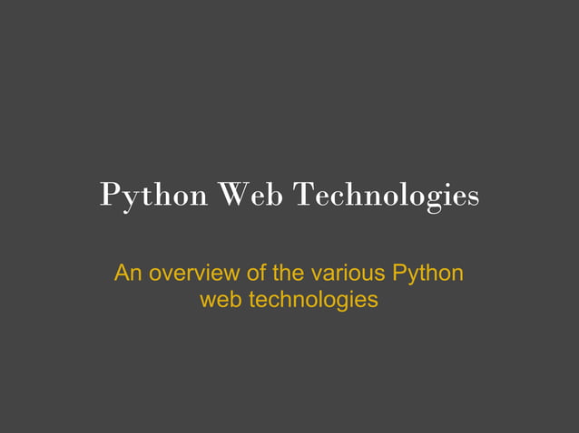 Python web frameworks | PDF
