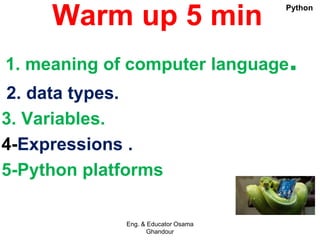 Python week 1 2020-2021 | PPT