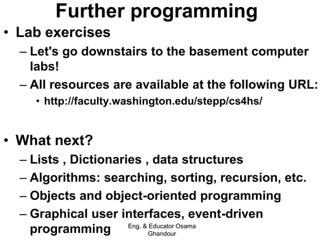 Python week 2 2019 2020 for g10 by eng.osama ghandour | PPT