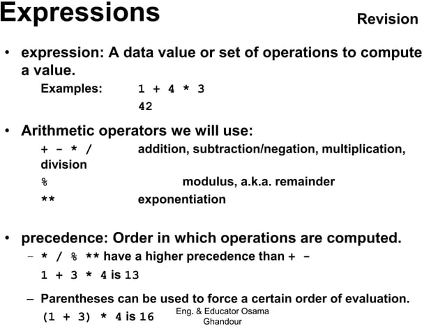 Python week 4 2019 2020 for g10 by eng.osama ghandour | PPT