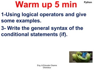 Python week 6 2019 2020 for grade 10 | PPT