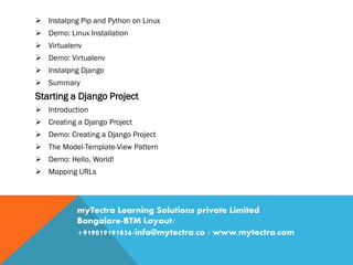 Python Django Training in Bangalore Classroom, Online | PDF