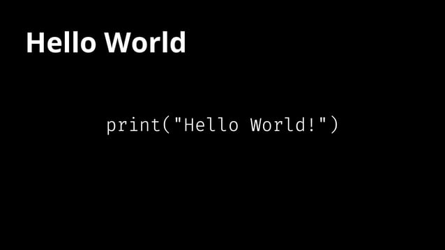 Python Workshop by Tom Frantz | PPT