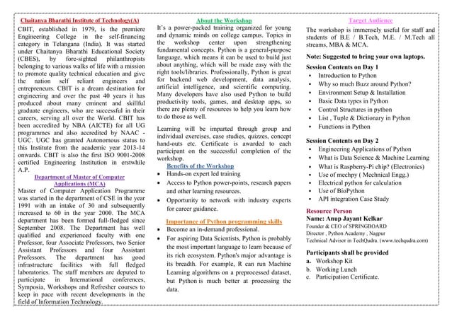 Pythonworkshopbrochure | PPT