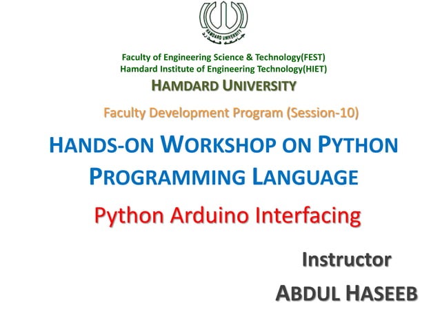 Python workshop session 6 | PPT