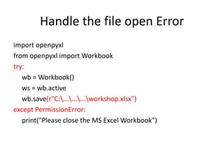 Python workshop session 6 | PPT