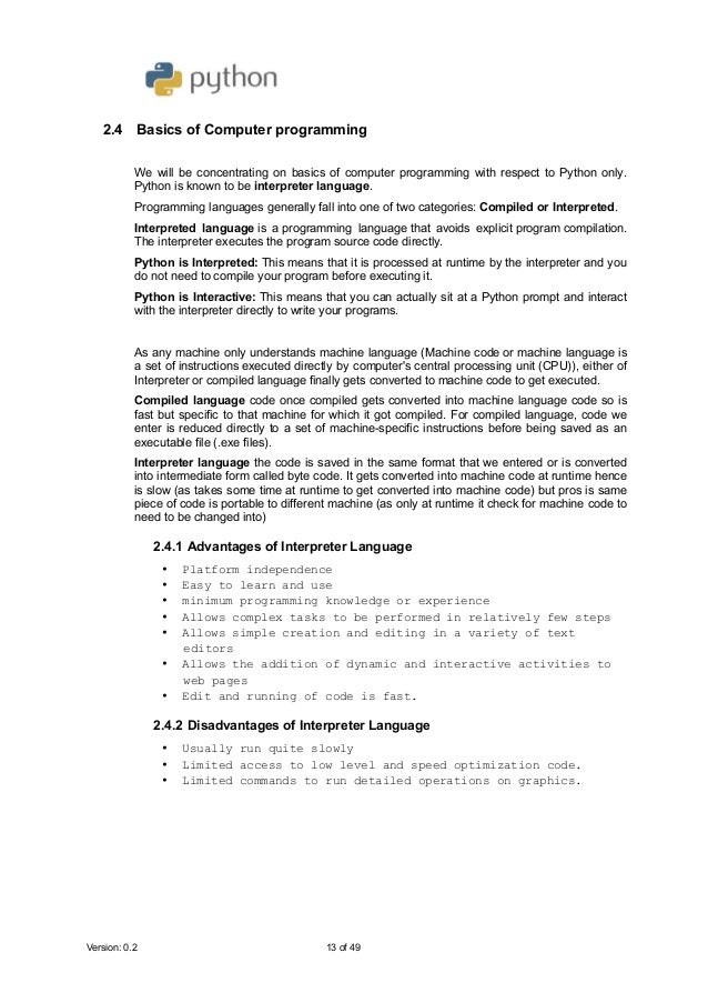 Python for class 11 (CBSE Computer science sub code 083)