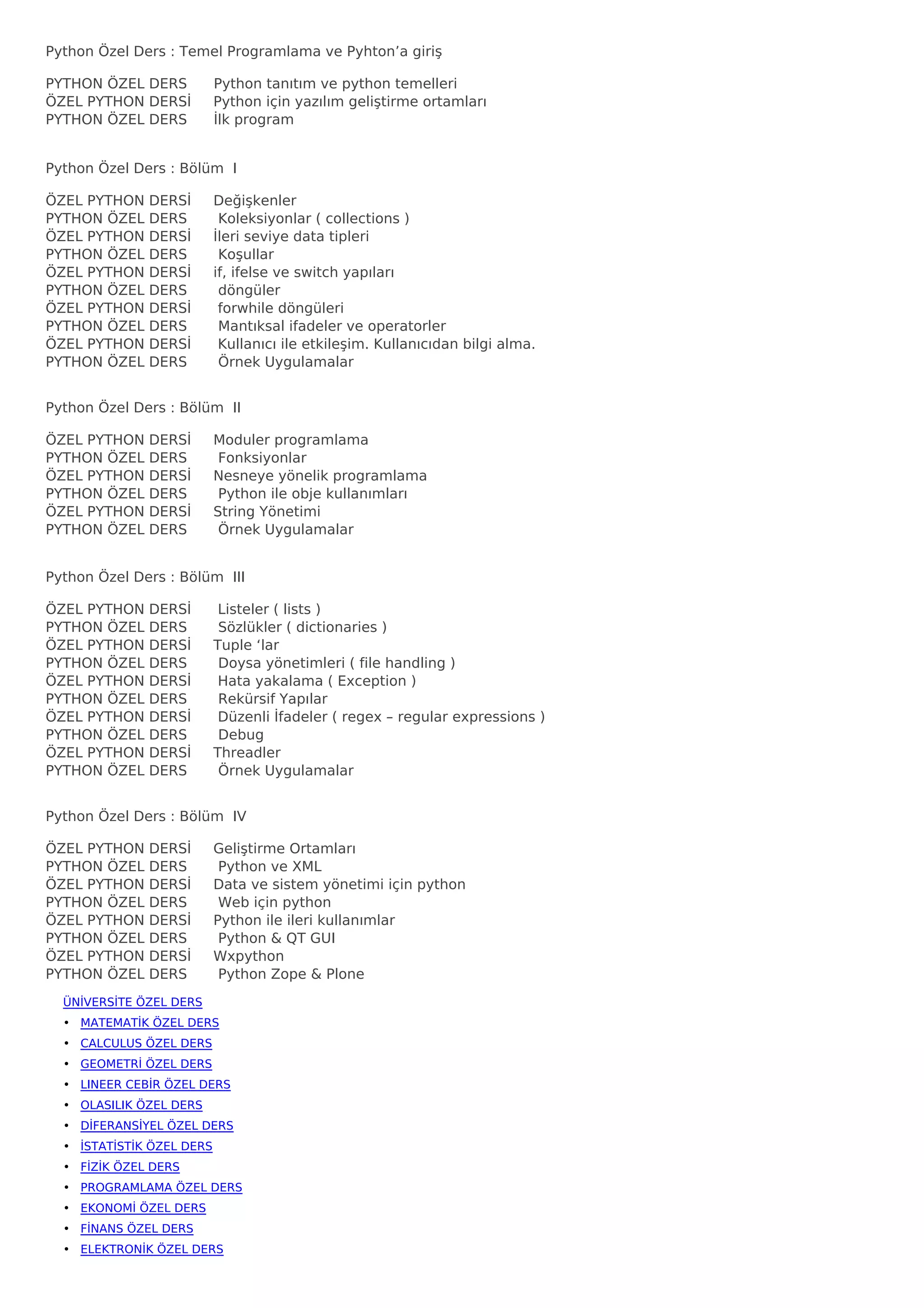 Python özel ders beykoz | PDF