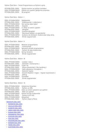 Python özel ders beykoz | PDF