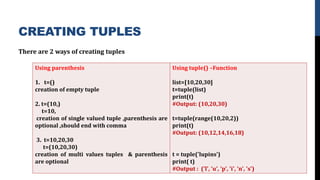 Pytho_tuples | PPT