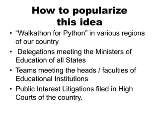 Python as the third language in the Three Language Formula | PPTX