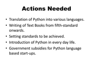 Python as the third language in the Three Language Formula | PPTX