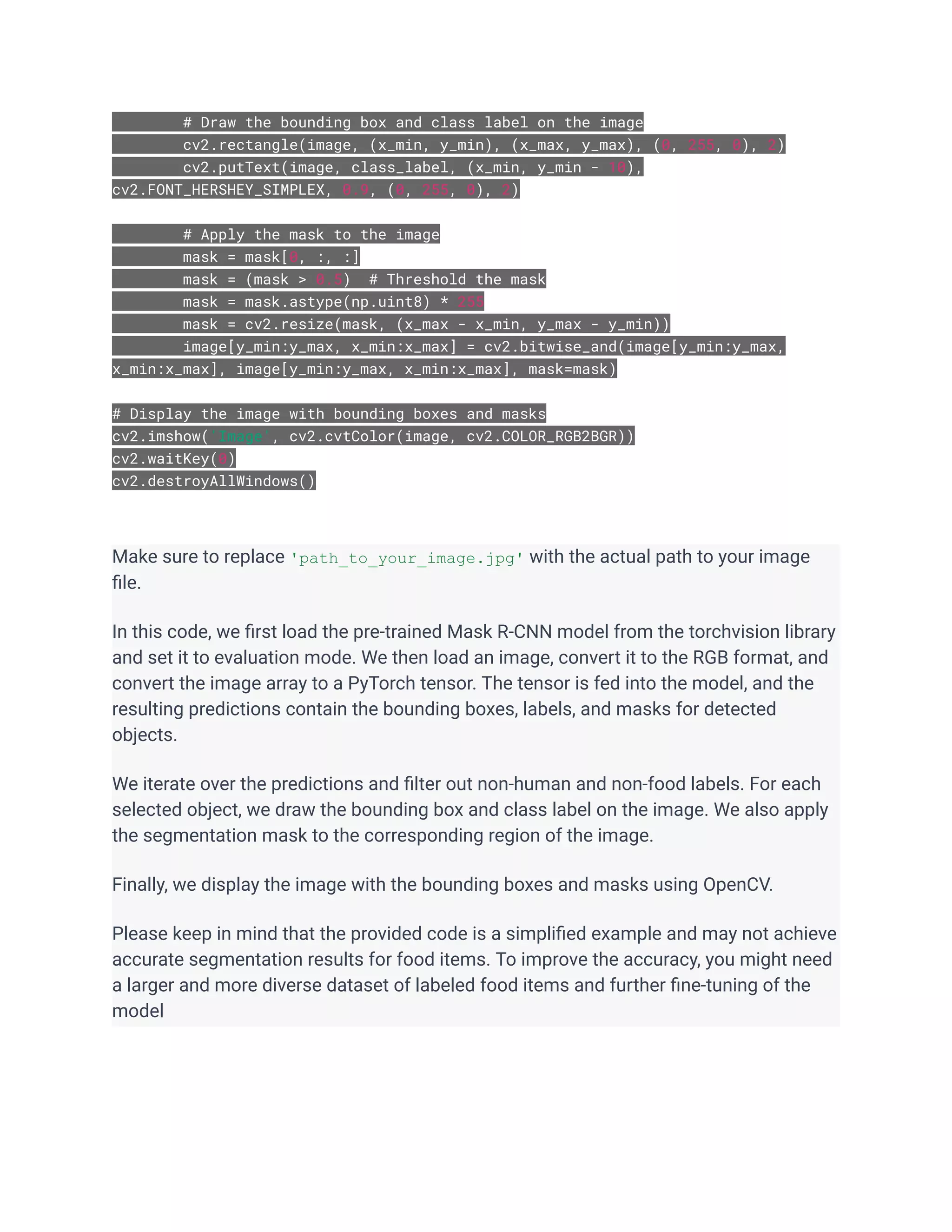 PyTorch to detect Humans Eating Food.pdf | Technology & Computing
