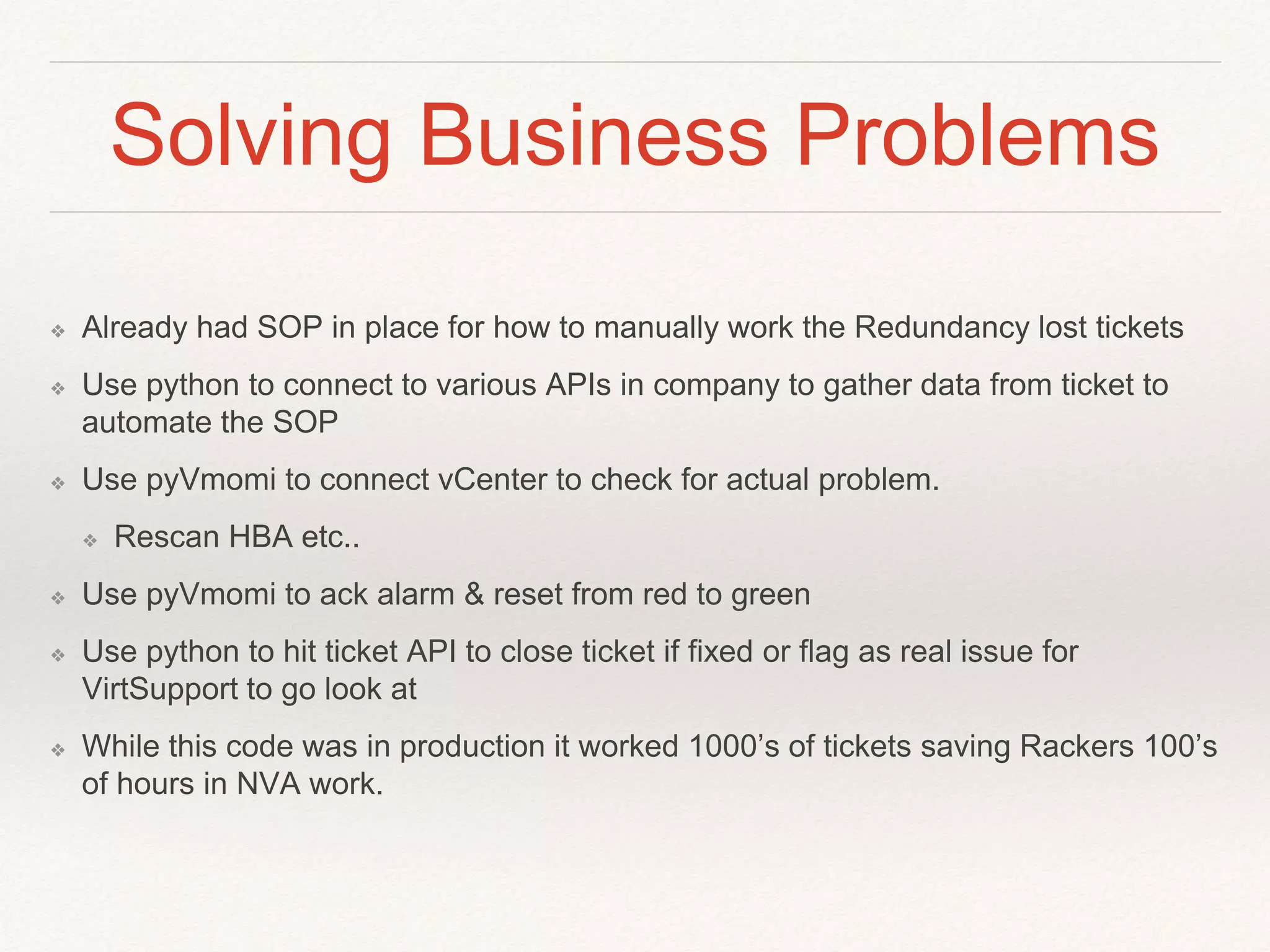 Introduction to vSphere APIs Using pyVmomi | PPTX | Operating Systems ...