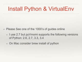 Introduction to vSphere APIs Using pyVmomi | PPTX | Operating Systems ...