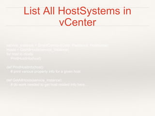 Introduction to vSphere APIs Using pyVmomi | PPTX | Operating Systems | Computer Software and ...