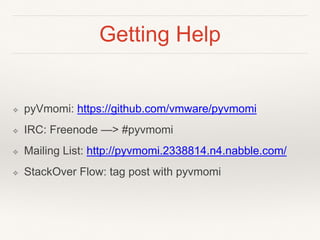 Introduction to vSphere APIs Using pyVmomi | PPTX | Operating Systems ...