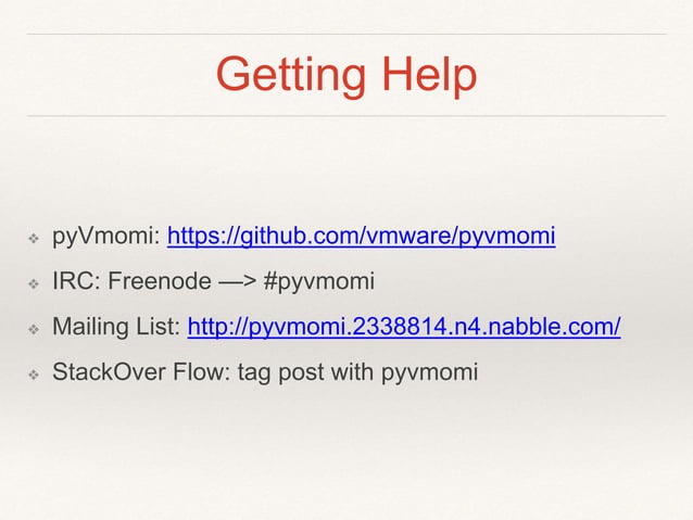 Introduction to vSphere APIs Using pyVmomi | PPTX | Operating Systems | Computer Software and ...