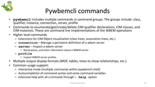 PyWBEM Rapid Overview | PPT