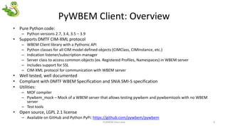 PyWBEM Rapid Overview | PPT