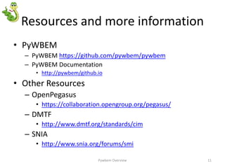 PyWBEM Rapid Overview | PPT | Free Download