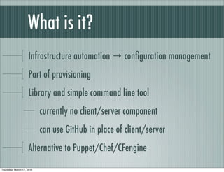 Kokki: Configuration Management Framework | PPT