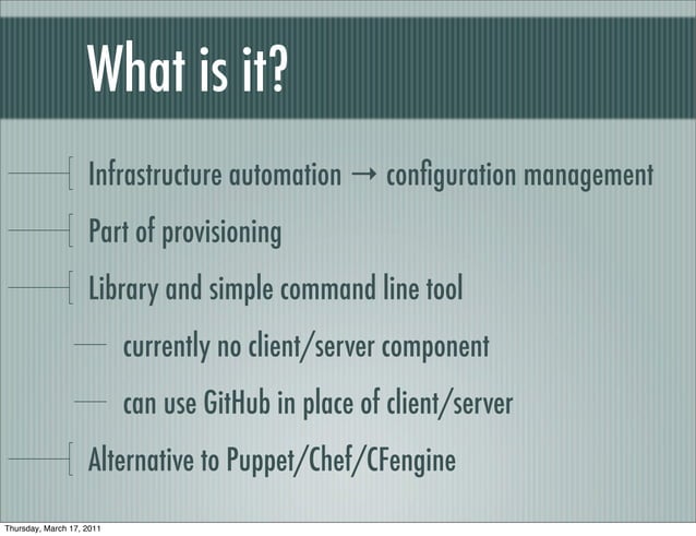 Kokki: Configuration Management Framework | PPT