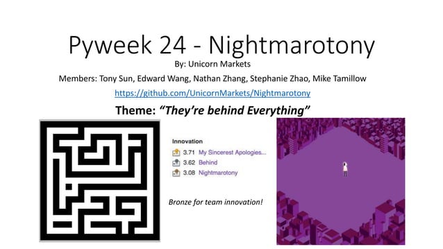 Pyweek 24 completed presentation | PPT