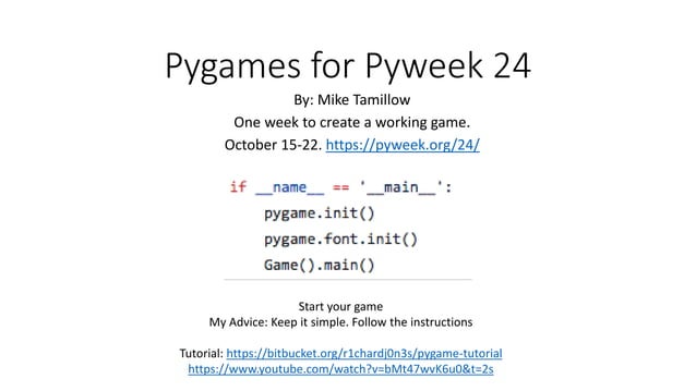 Pyweek presentation | PPT