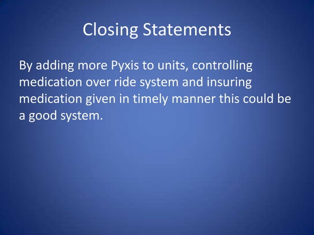 Pyxis medication administration system | PPTX