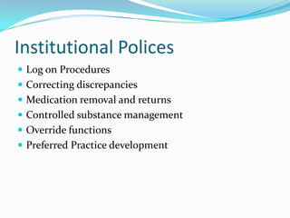 Pyxis medication administration system | PPTX