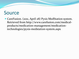 Pyxis medication administration system | PPTX