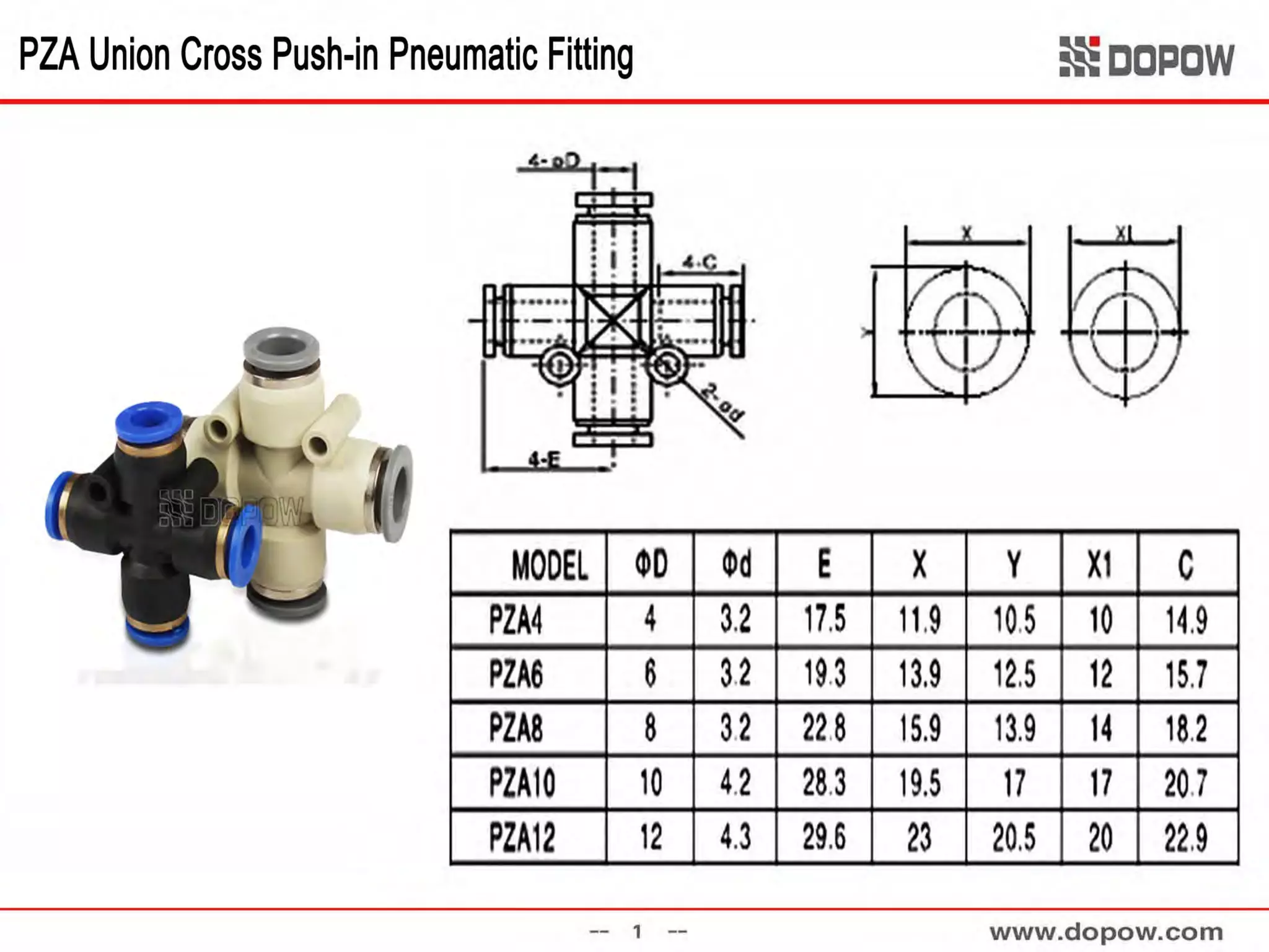 PZA Union Cross Push-in Pneumatic Fitting-Dopow | PDF | Construction ...