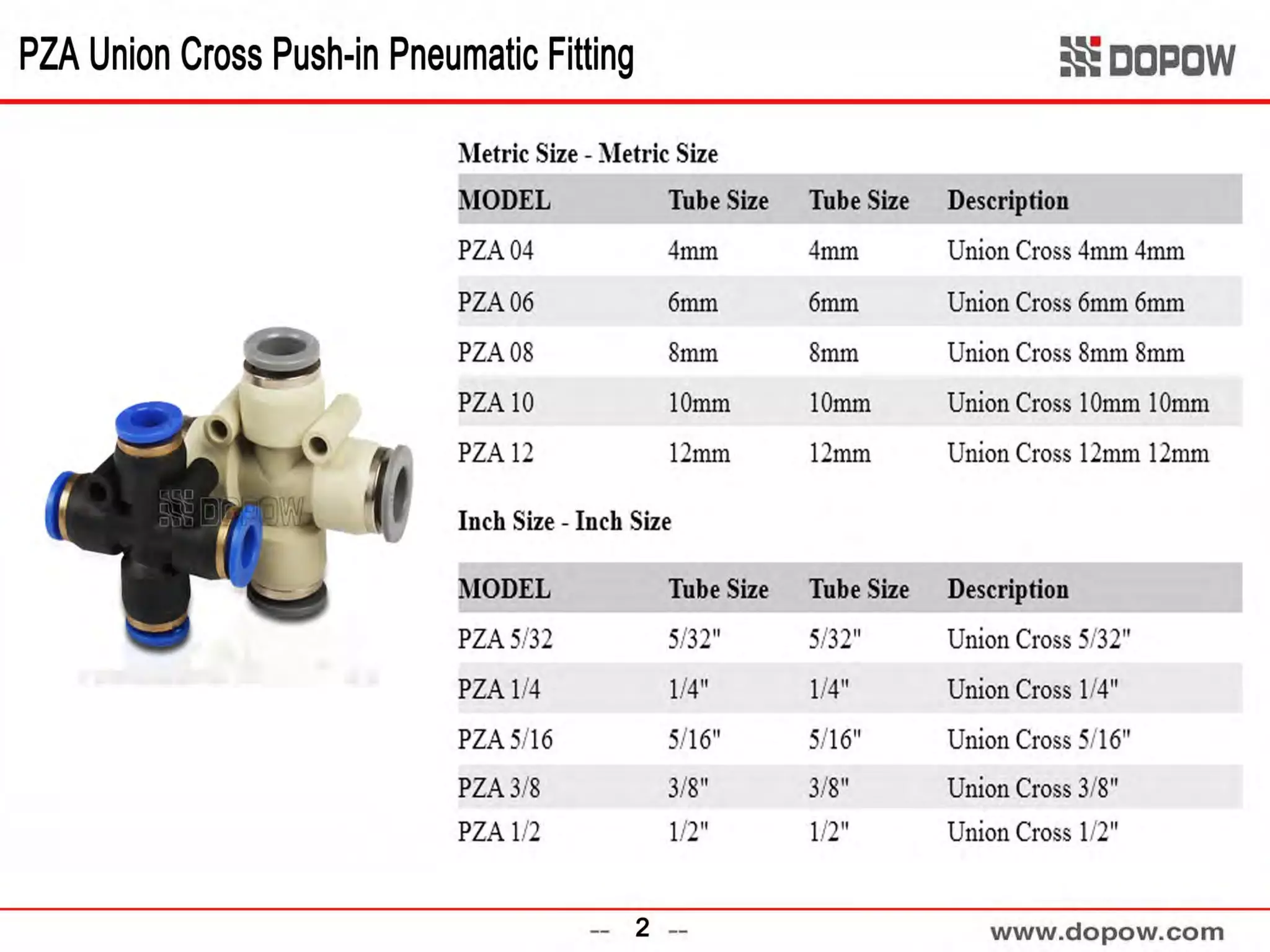 PZA Union Cross Push-in Pneumatic Fitting-Dopow | PDF | Construction Industry | Industries