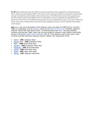 Piezo electric effect & its applications. | DOCX | Science