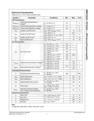 Original NPN Transistor PZT2222A P1F 40V 1A SOT22-3 New On Semiconductor | PDF