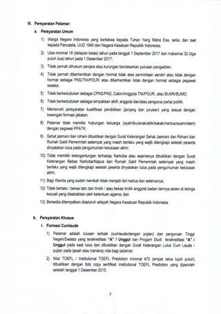 Pengumuman Seleksi CPNS Pusat Pelaporan dan Analisis Transaksi Keuangan (PPATK) TA. 2017 | PDF