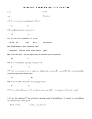 Questionnaire | DOCX