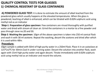 Q.c test for packing amterial | PPTX