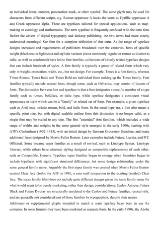 What is Font and Typefaces? Explain any five font’s families in DTP. By ...