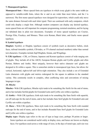 What is Font and Typefaces? Explain any five font’s families in DTP. By ...