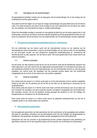 Stad Brussel actualiseert interne audit | PDF