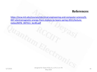 Quantum Electronics Lecture 1 | PDF