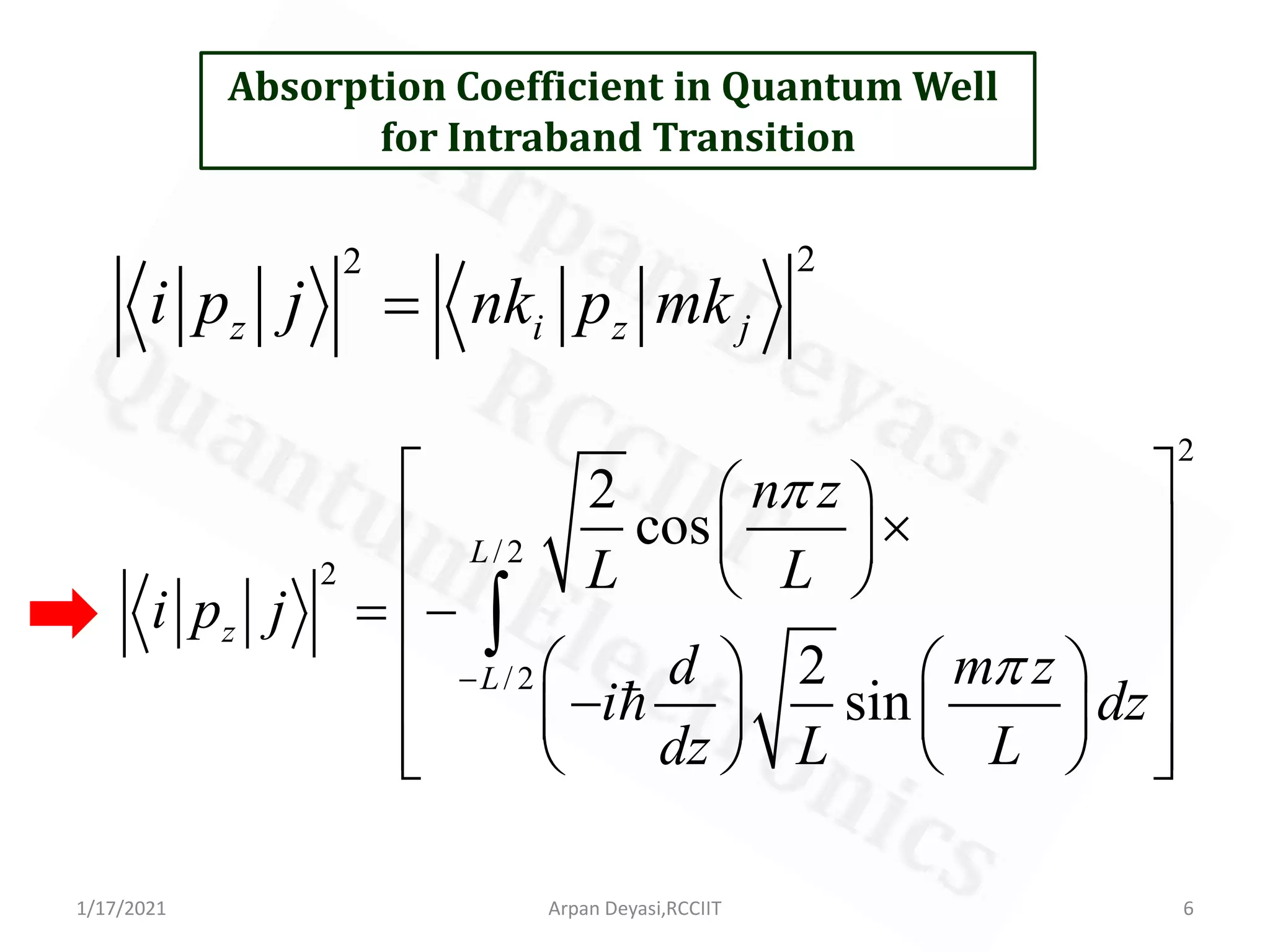 Absorption coefficient of quantum well structure | PDF
