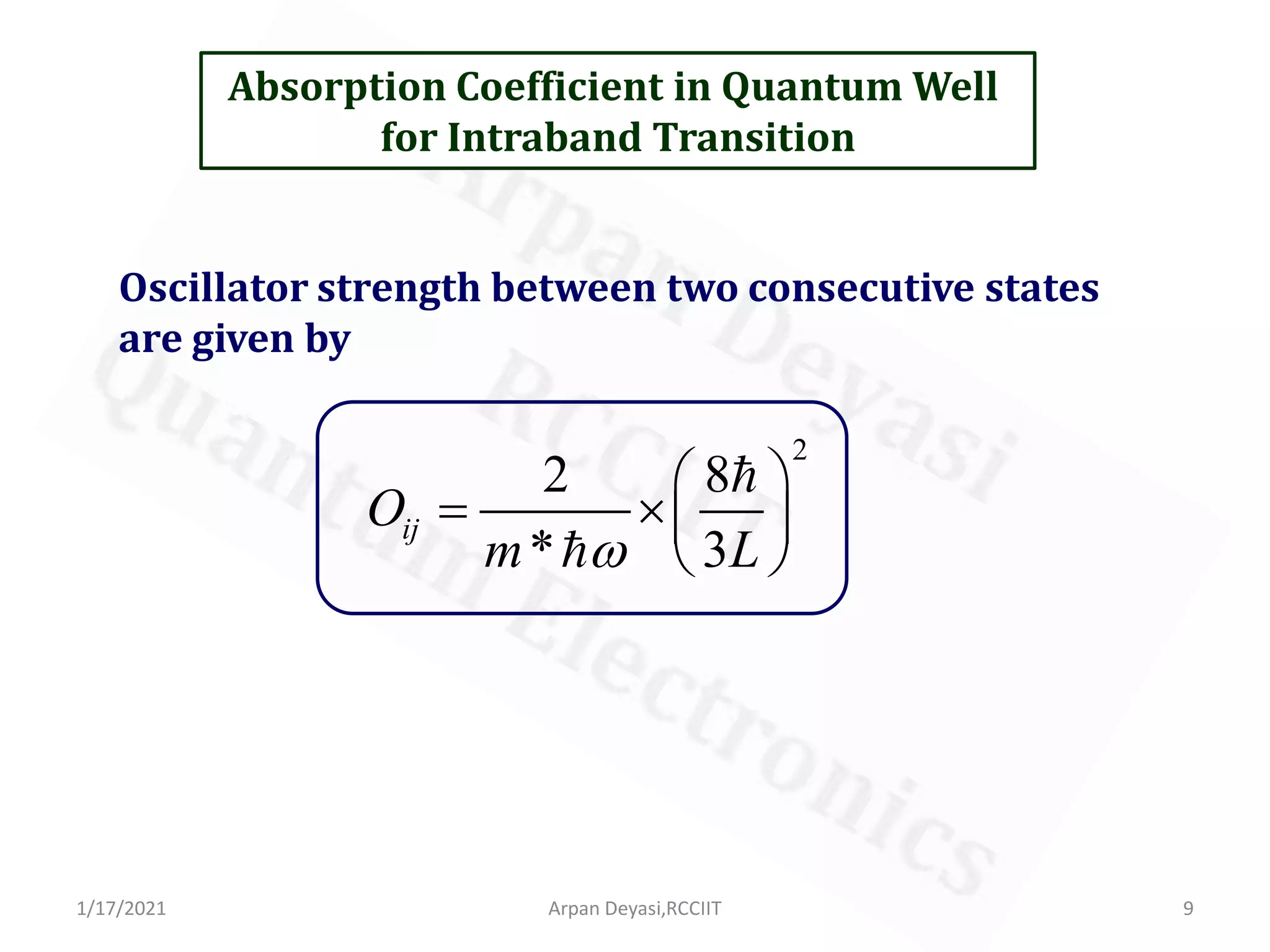 Absorption coefficient of quantum well structure | PDF
