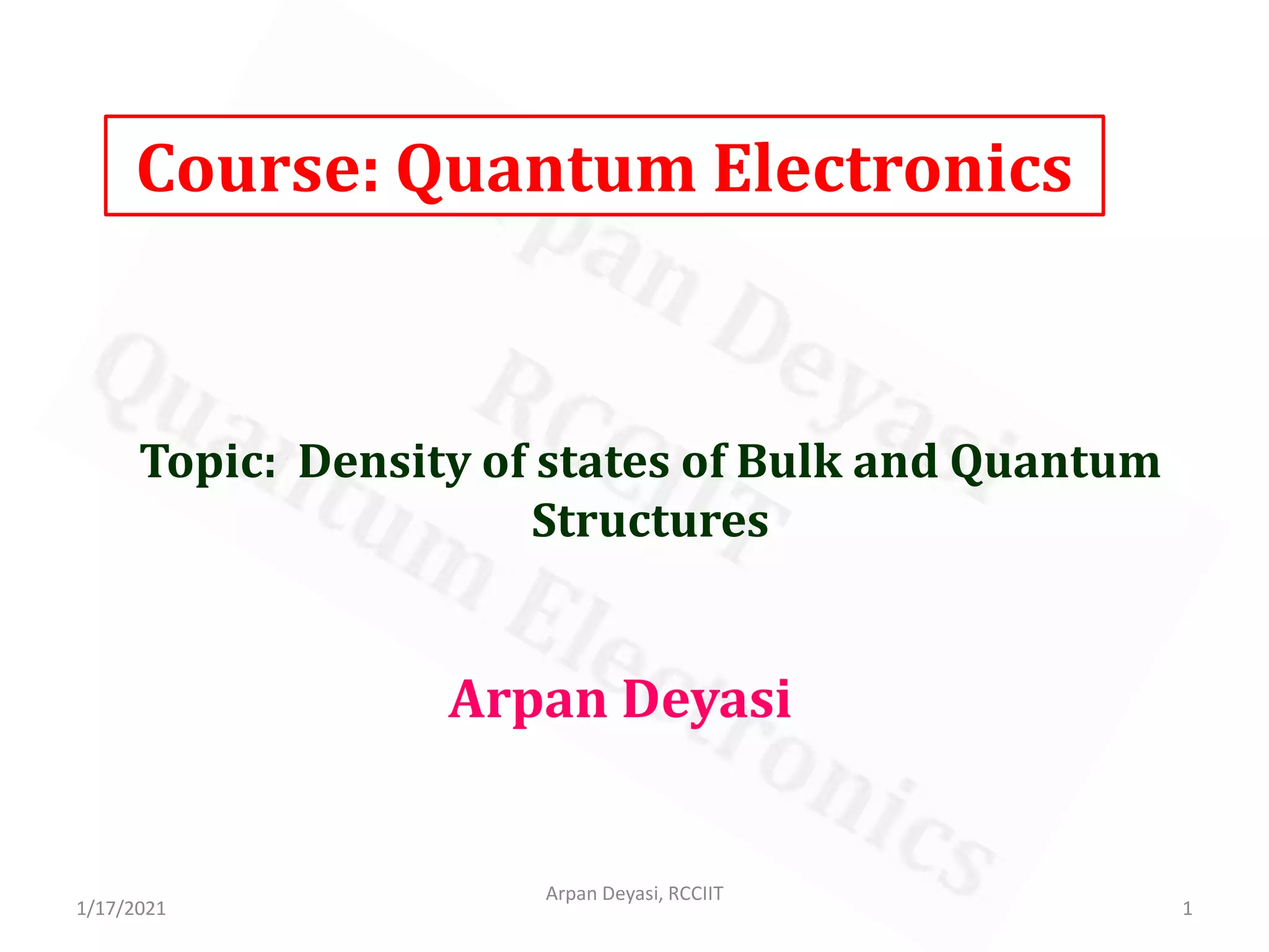 DoS of bulk and quantum structures | PDF