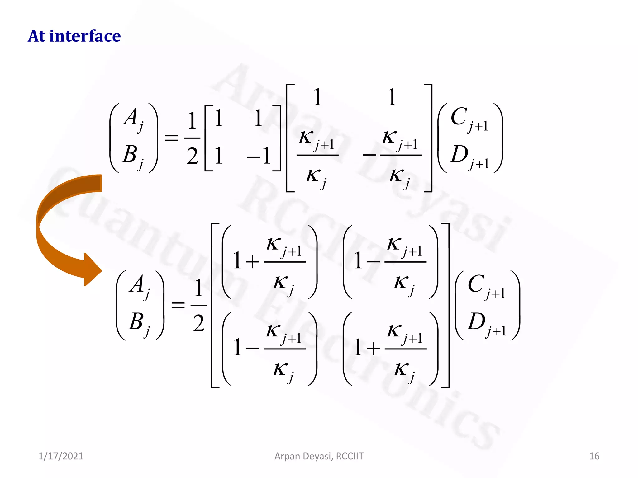 Calculation Of Transmission Coefficient Using Propagation Matrix Method