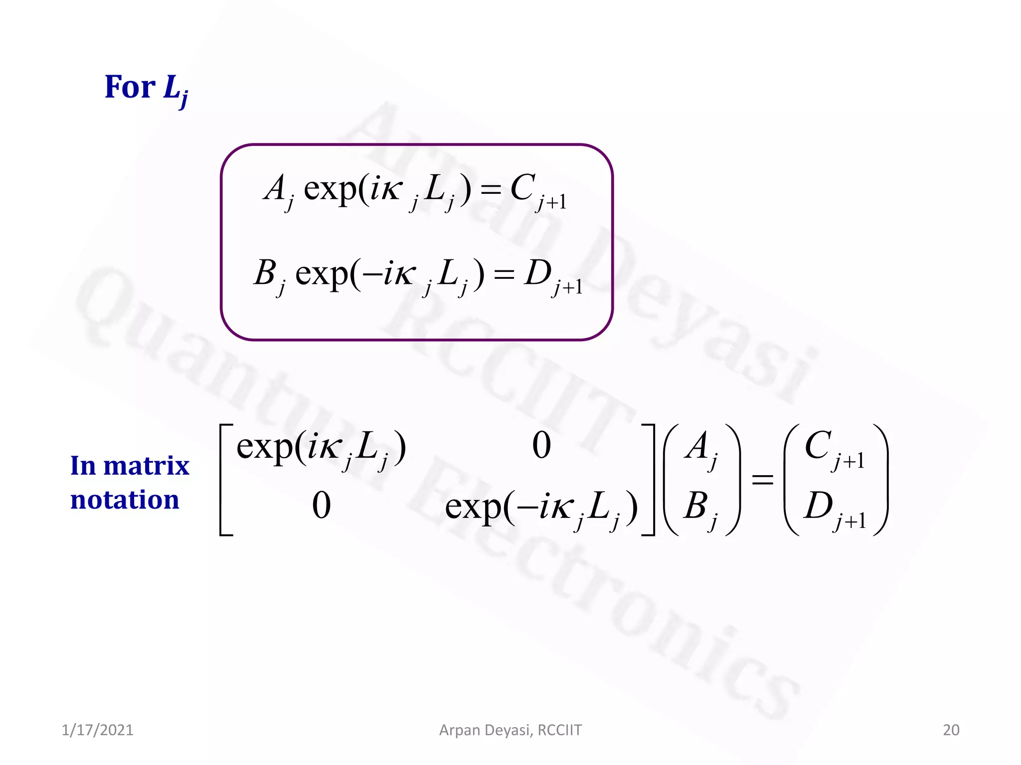 Calculation Of Transmission Coefficient Using Propagation Matrix Method